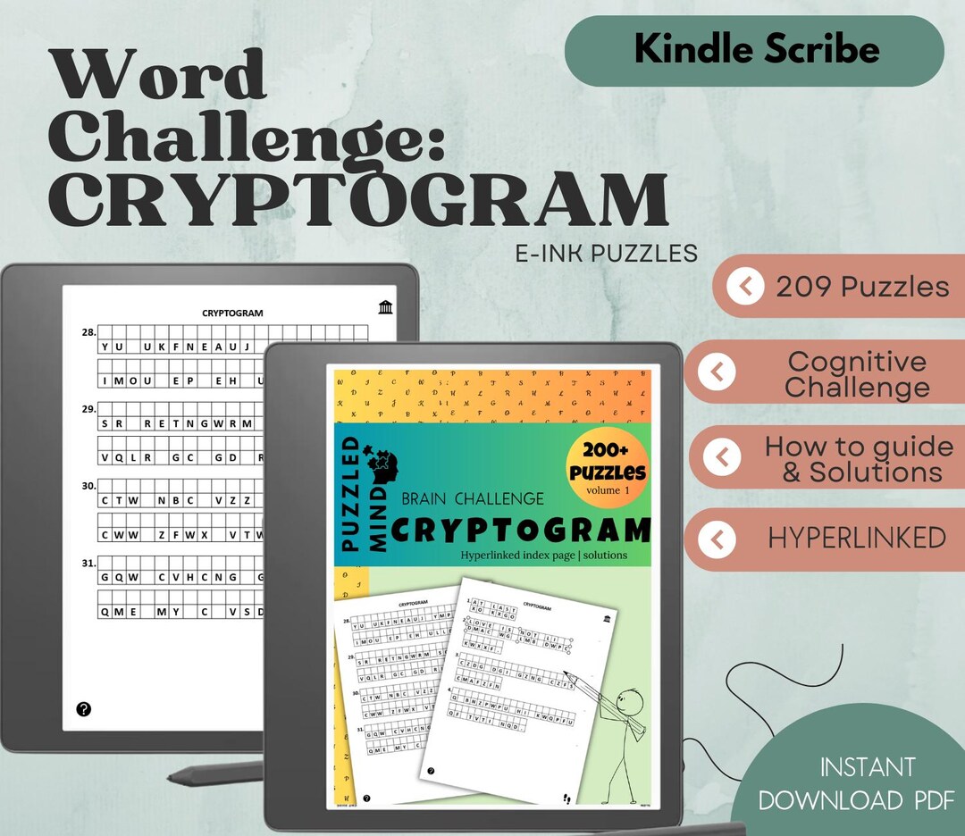 Cryptogram Word Puzzle Kindle Scribe Templates Kindle Scribe Puzzles ...