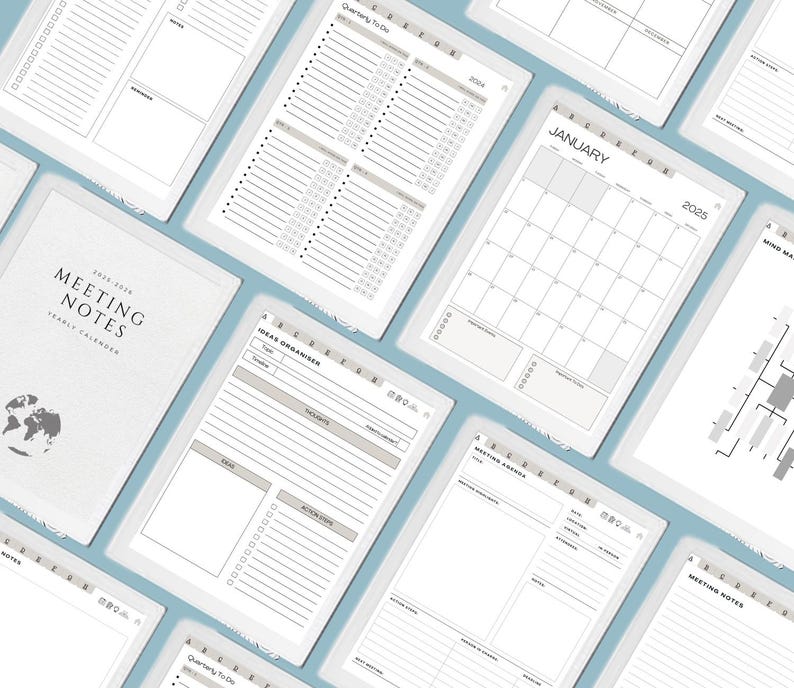 Meeting Notes Supernote Templates Meeting Planner Supernote A5 / A6 ...