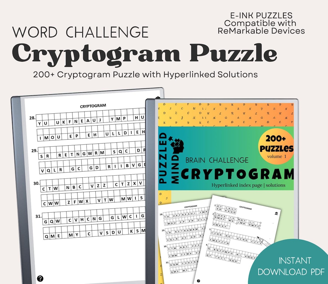 Cryptogram Word Puzzle for the Remarkable Word Puzzle Compatible With ...