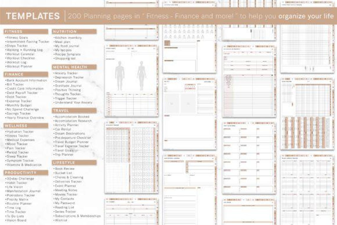 All in One 2025 Life Planner Remarkable Agenda 2025 Remarkable Template ...