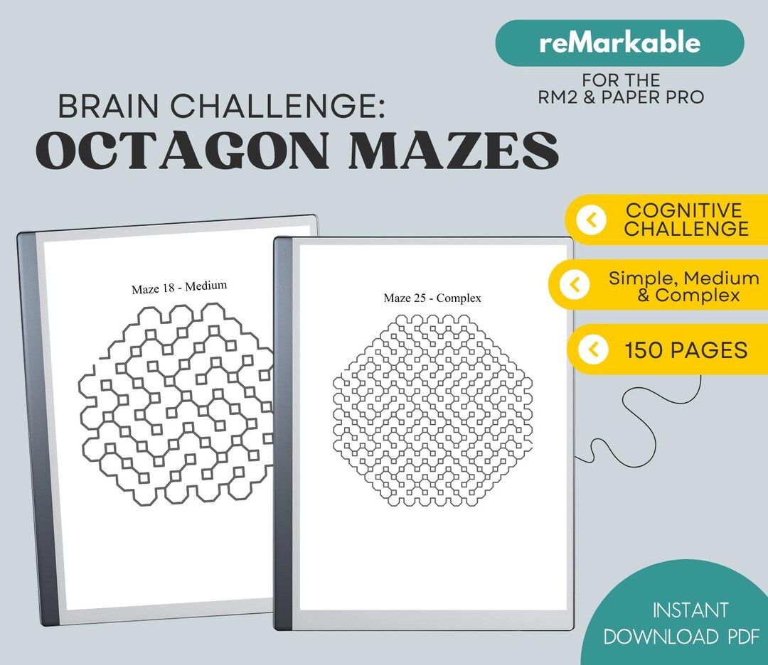 Brain Challenge Octagon Mazes Remarkable Templates Remarkable 2 Puzzles ...