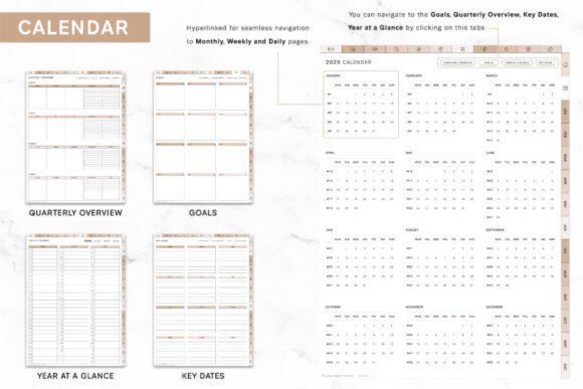 All in One 2025 Life Planner Remarkable Agenda 2025 Remarkable Template ...