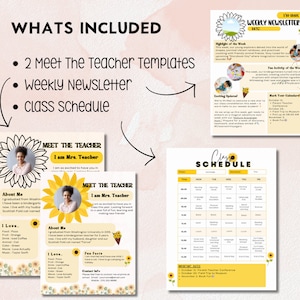 Sunflower Meet the Teacher Template Editable Classroom Organization ...