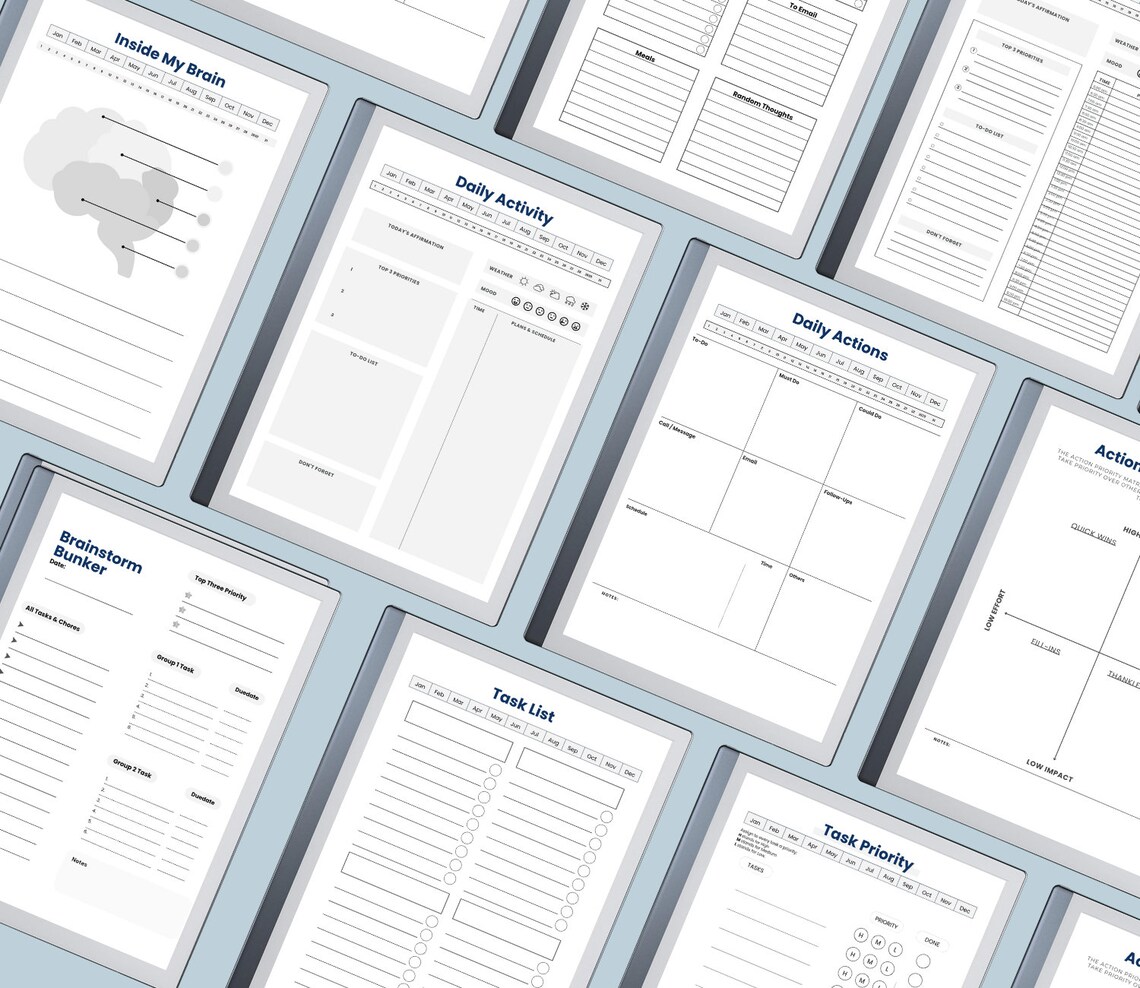 The Ultimate Brain Dump Journal Remarkable 2 Template Hyperlinked ...