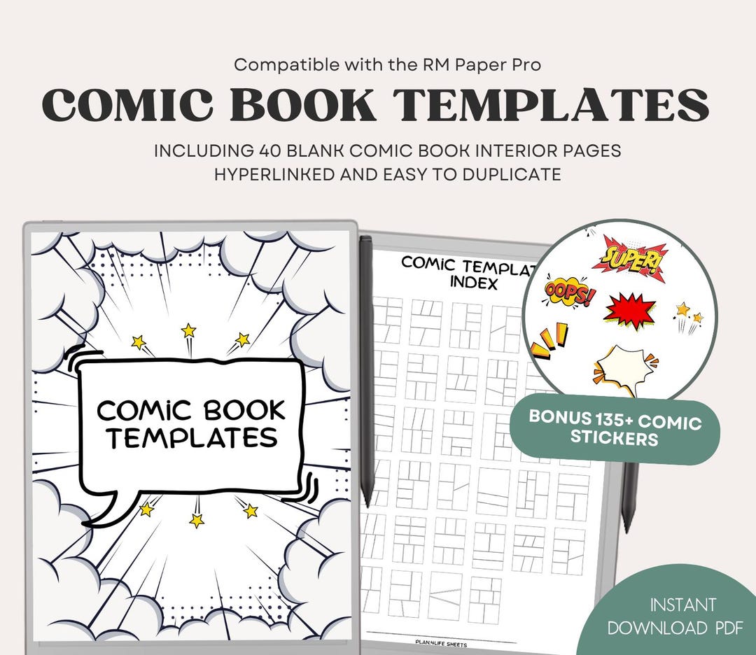 Paper Pro Comic Book Blank for Remarkable Template Paper Pro Drawing ...