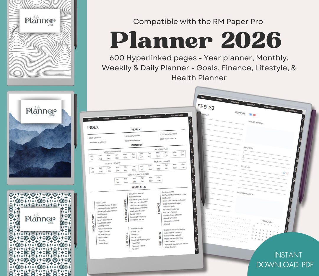 Life Planner 2026 Agenda Compatible With Remarkable Template Planner ...