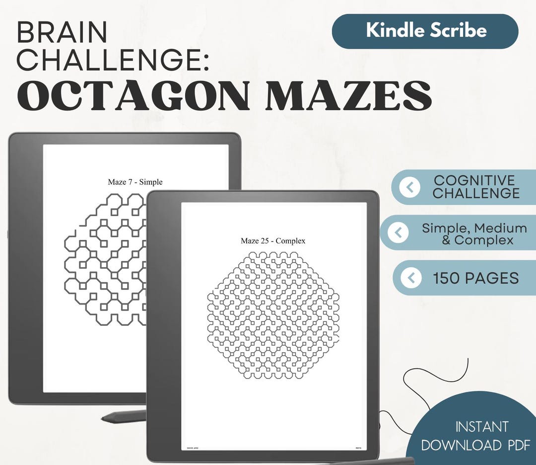 Octagon Mazes Kindle Scribe Template Kindle Scribe Puzzles Kindle ...