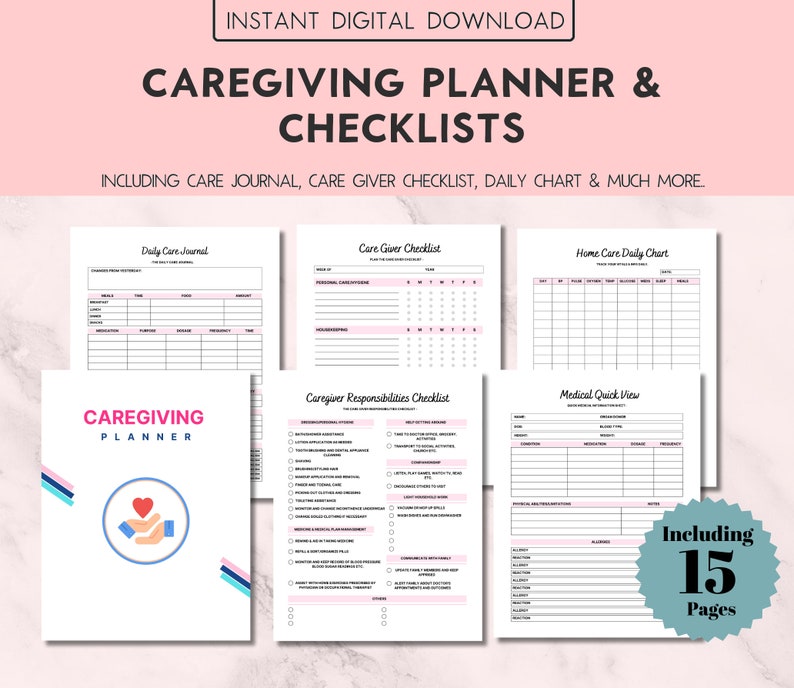 Caregiver Planner Caregiver Checklist Caregiving Planning Caregiver ...
