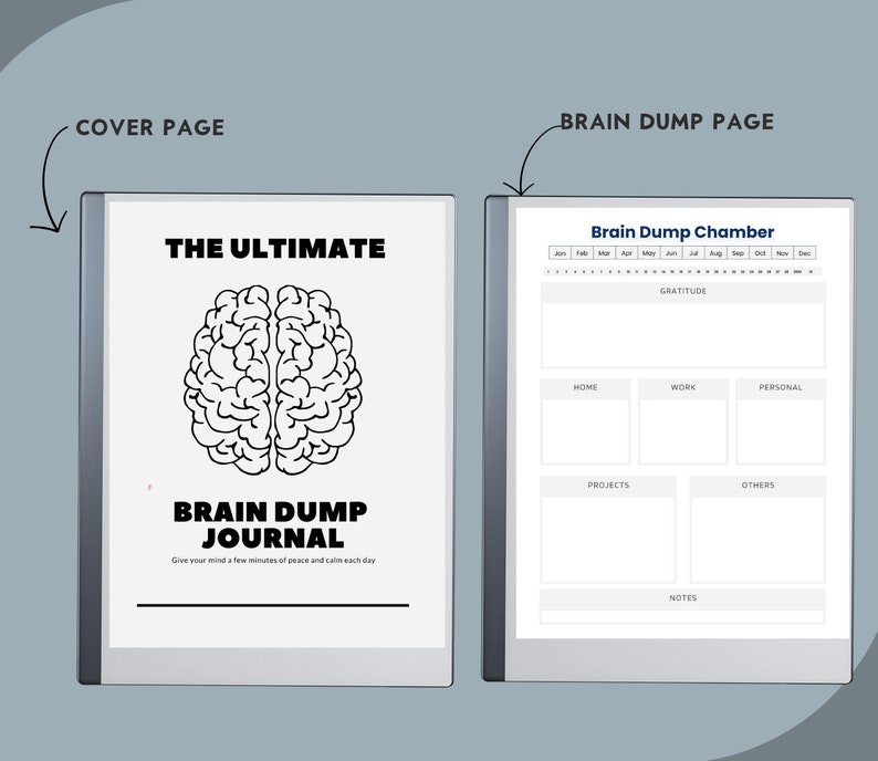 The Ultimate Brain Dump Journal Remarkable 2 Template Hyperlinked ...