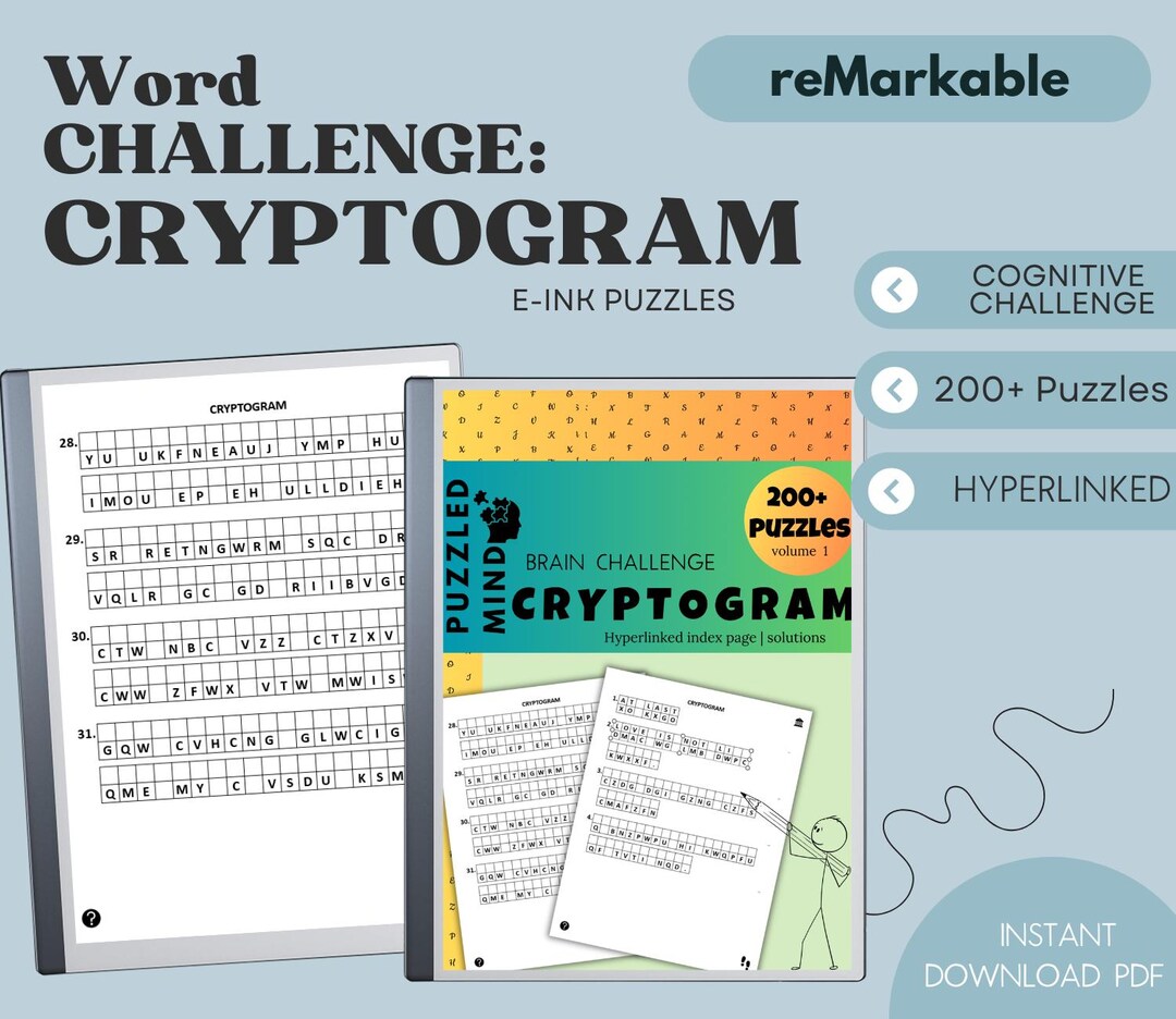 Cryptogram Word Puzzle Remarkable Templates Remarkable 2 Puzzles RM2 ...