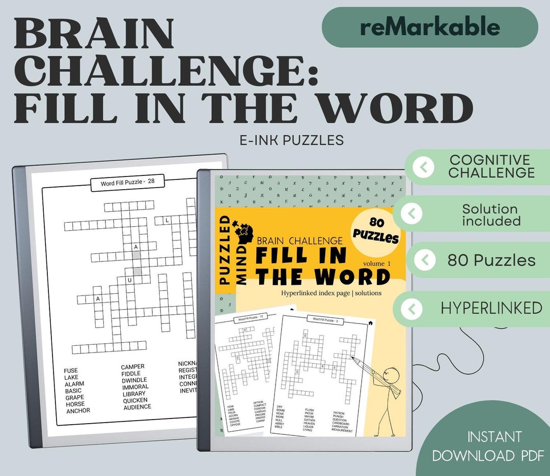 Word Fill in Puzzle Remarkable Templates Remarkable 2 Puzzles RM2 ...