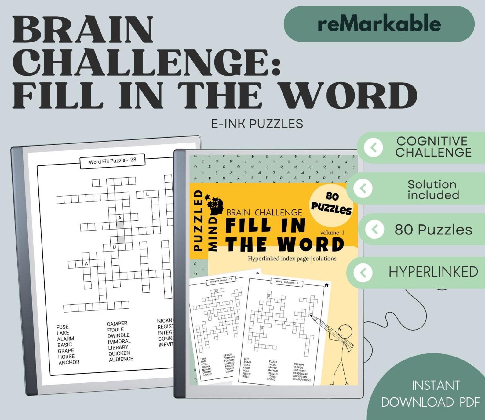 Word Fill in Puzzle Remarkable Templates Remarkable 2 Puzzles RM2 ...