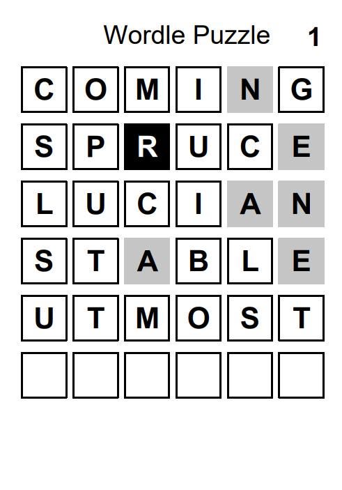 Wordle Puzzle for Remarkable Move Templates Compatible With the ...