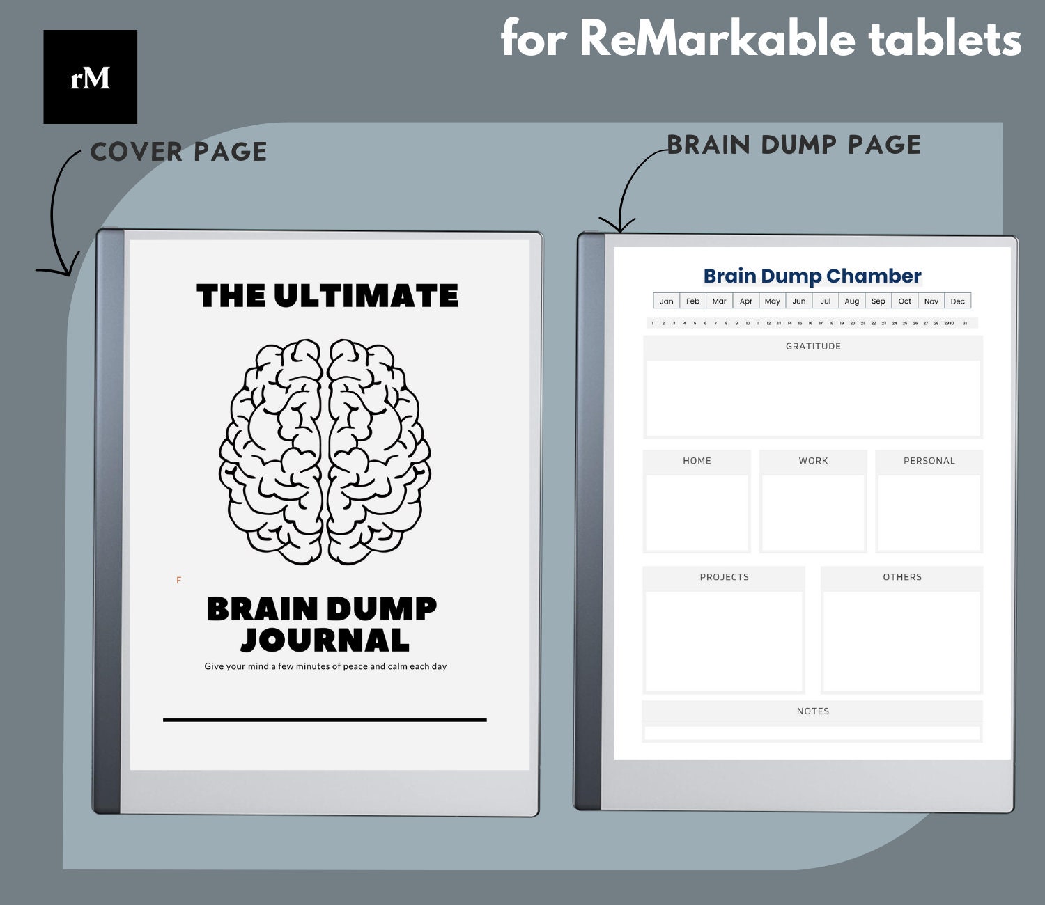 Brain Dump Journal Remarkable Templates Hyperlinked Remarkable 2 ...