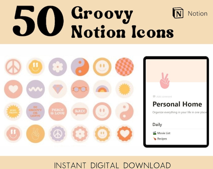 Notion Icons - Digital Sticker Pack PNG for Life Planner, Notion ...