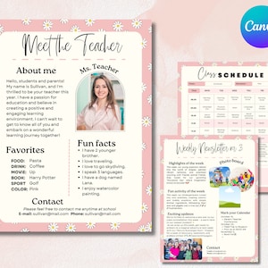 Daisies Meet the Teacher Template Editable Classroom Organization ...