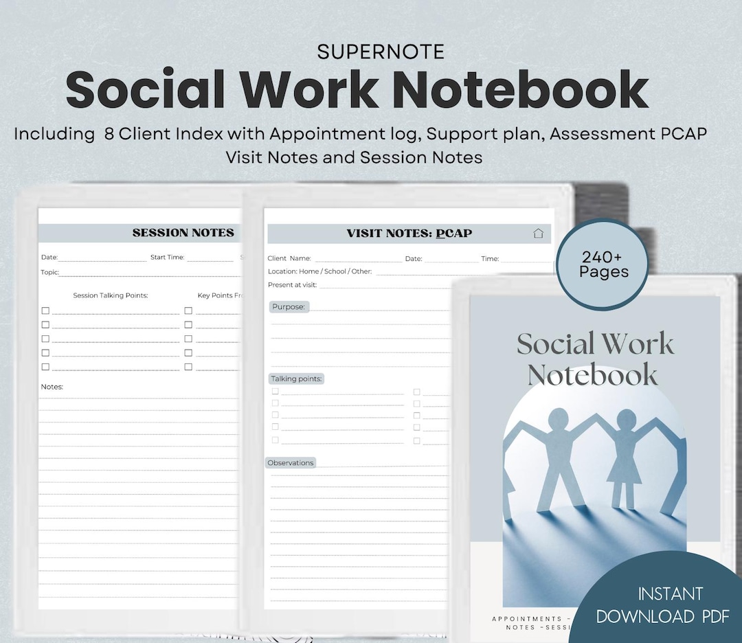 Social Work Notebook Supernote Template Notes Counseler Supernote Log ...