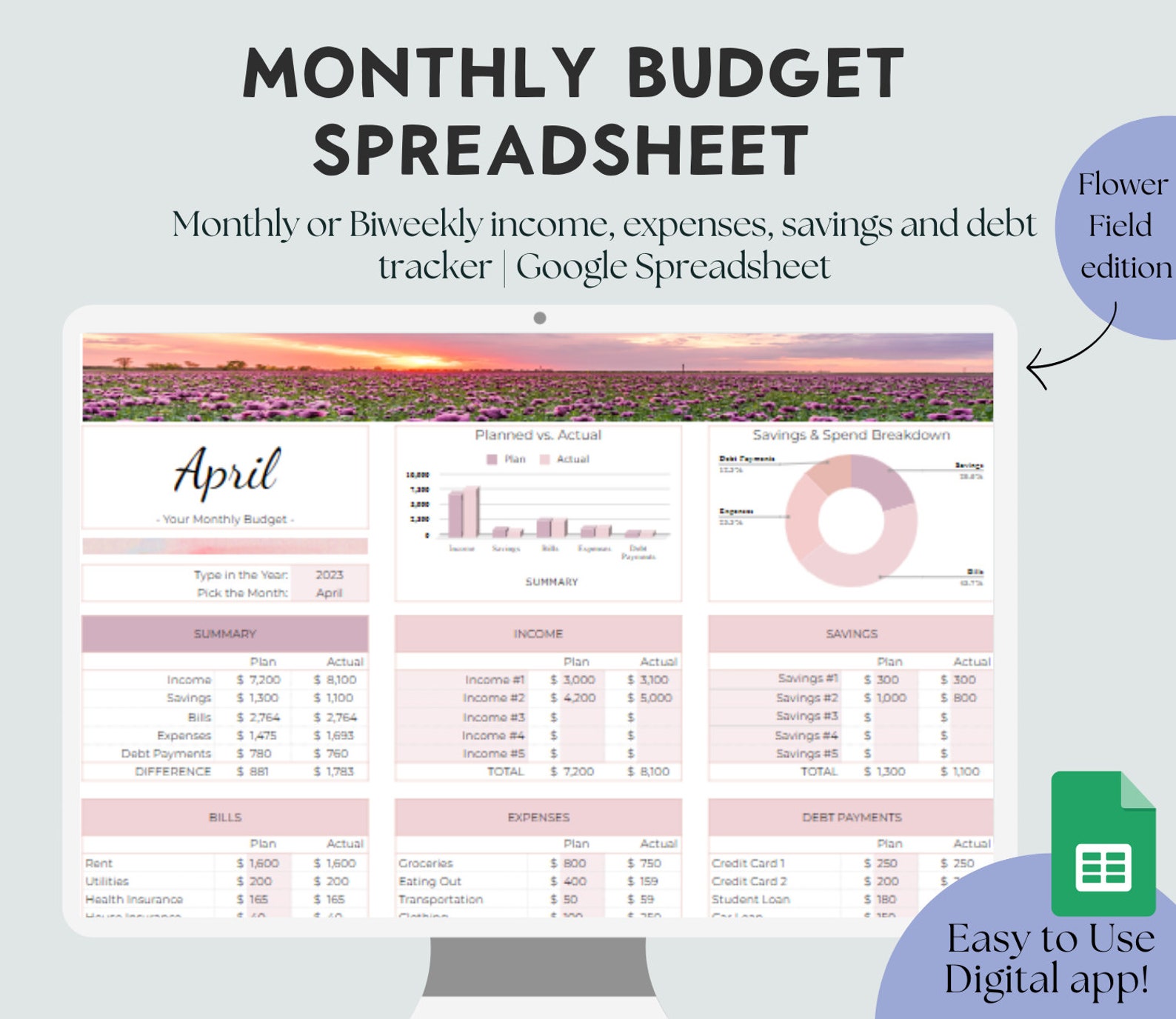 Monthly Budget Spreadsheet Template Excel Budgetting Spreadsheet ...