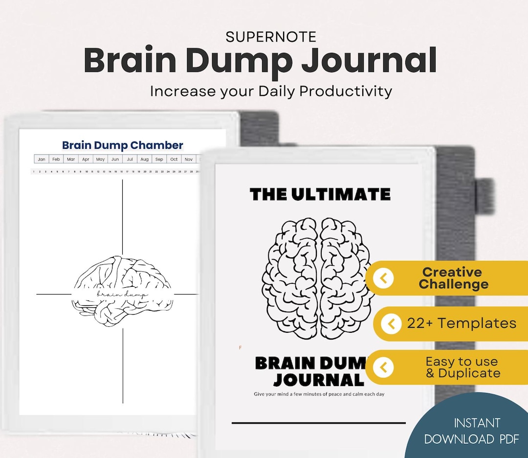 Supernote the Ultimate Brain Dump Journal Supernote Templates ...