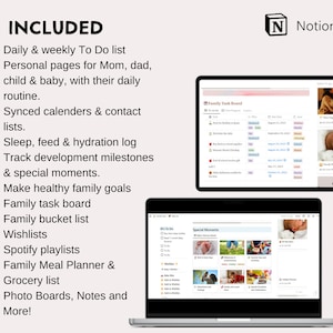Notion Family Planner Notion Template Notion Digital Planner Notion Mom ...
