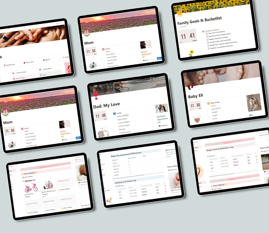 Notion Family Planner Notion Template Notion Digital Planner Notion Mom ...