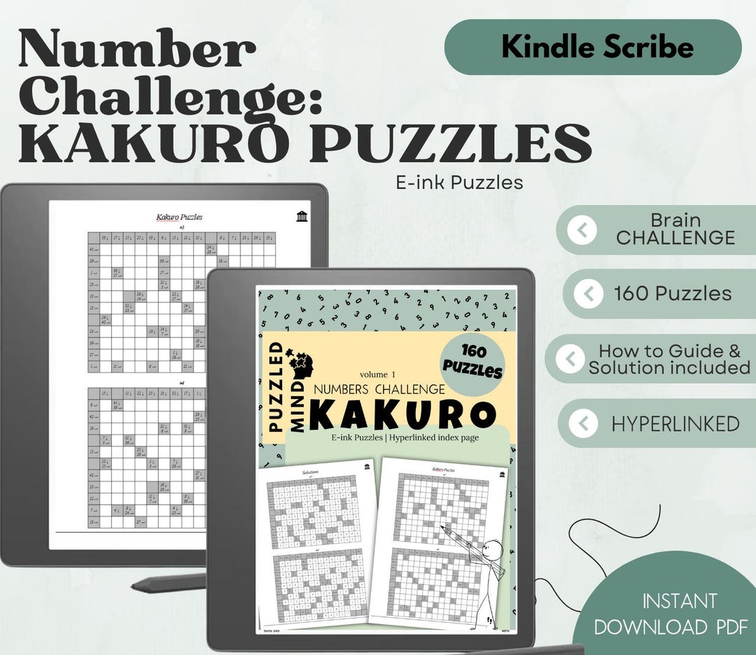 Kakuro Puzzle Kindle Scribe Templates Kindle Scribe Puzzles Kindle ...