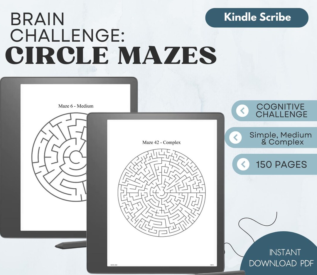 Circle Mazes Kindle Scribe Template Kindle Scribe Colorsoft Puzzles ...