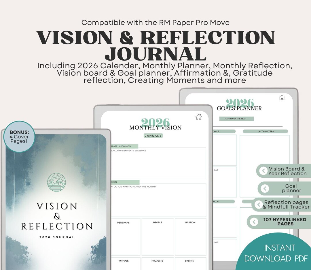 Vision & Reflection 2026 Journal Compatible With Remarkable Move ...