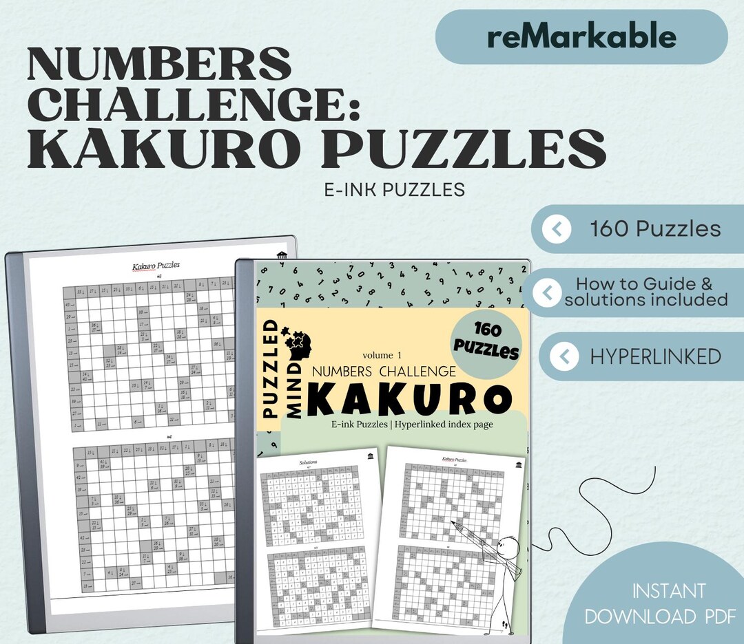 Kakuro Puzzle Remarkable Templates Remarkable 2 Number Puzzles RM2 ...