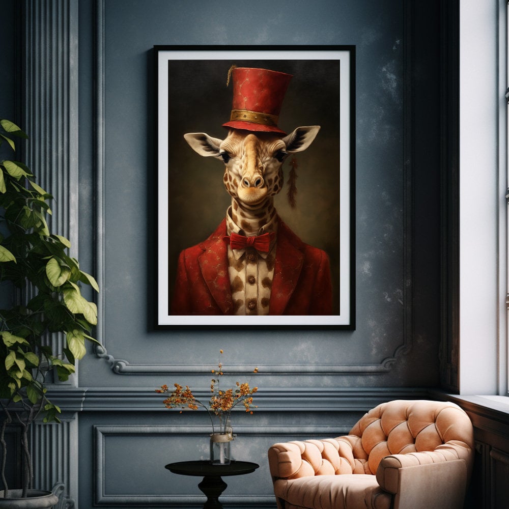 Gothic Giraffe Vintage Renaissance ART POSTER PRINT Victorian Gothic ...