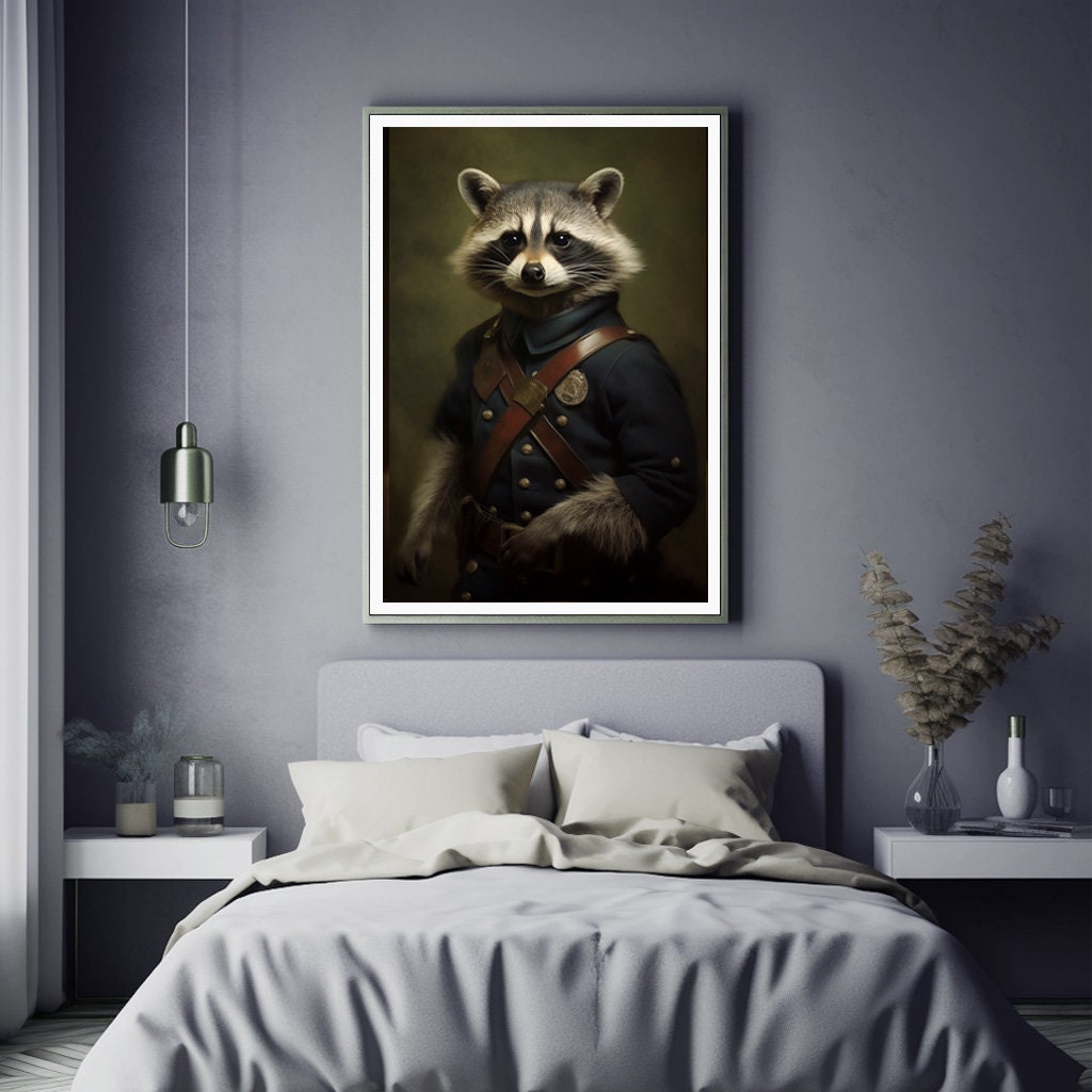 Gothic Racoon Vintage Renaissance ART PRINT POSTER Victorian Gothic ...