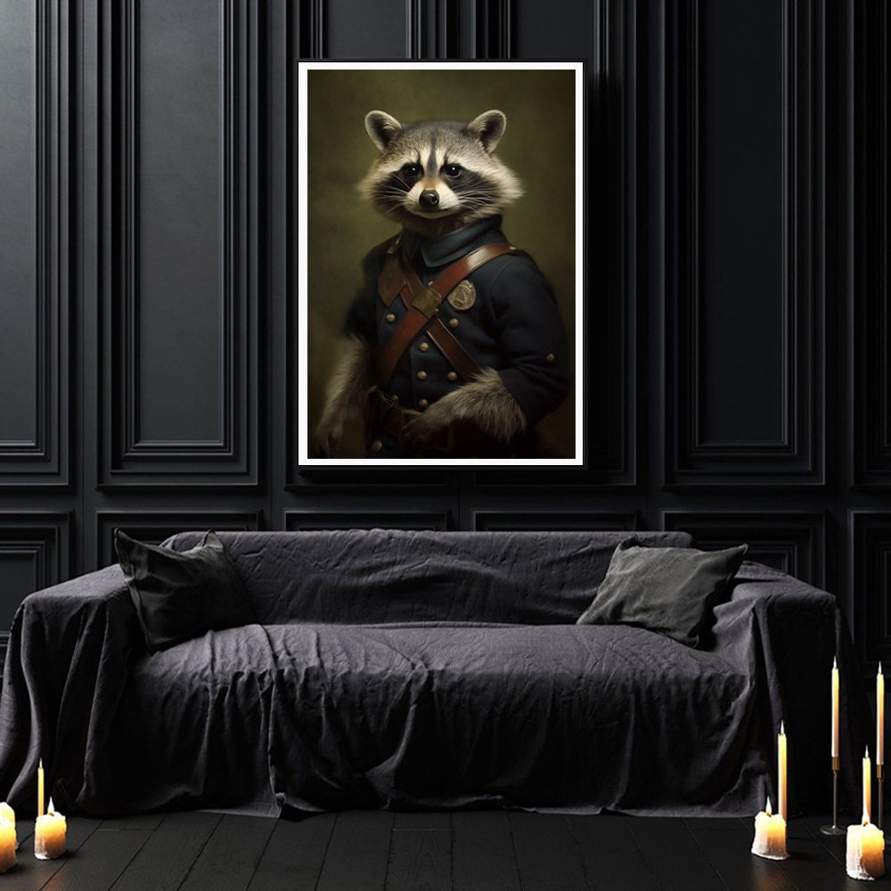 Gothic Racoon Vintage Renaissance ART PRINT POSTER Victorian Gothic ...