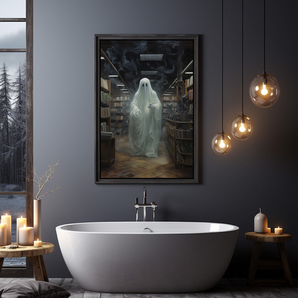 Ghost Library Vintage Gothic Painting POSTER ART PRINT Wall - Etsy