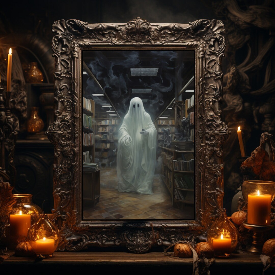 Ghost Library Vintage Gothic Painting POSTER ART PRINT Wall - Etsy