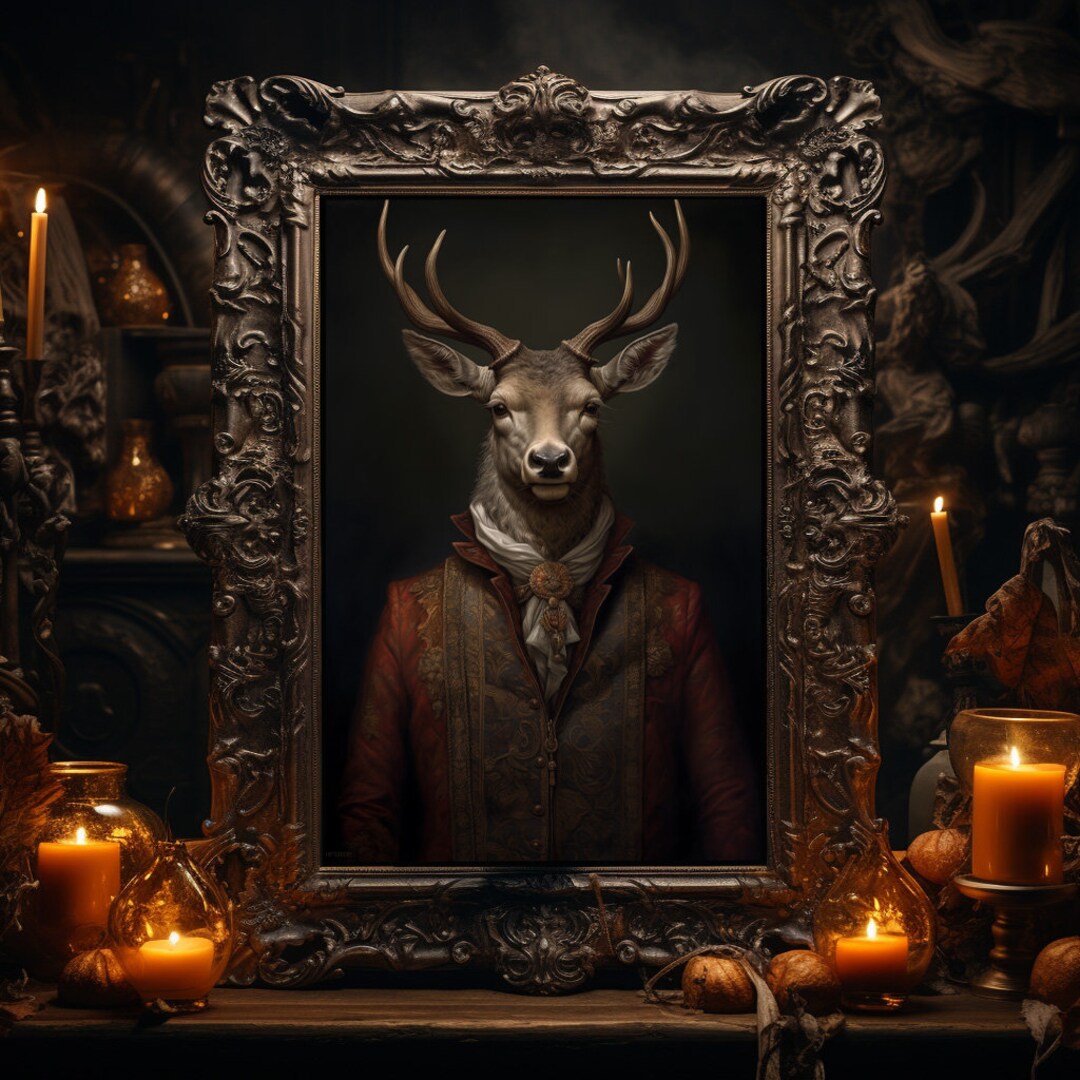 Gothic Stag Vintage Renaissance ART POSTER PRINT Victorian - Etsy