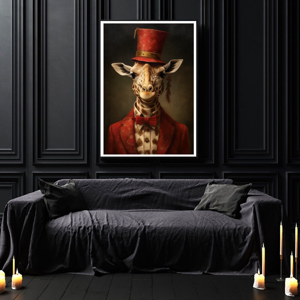 Gothic Giraffe Vintage Renaissance ART POSTER PRINT Victorian Gothic ...