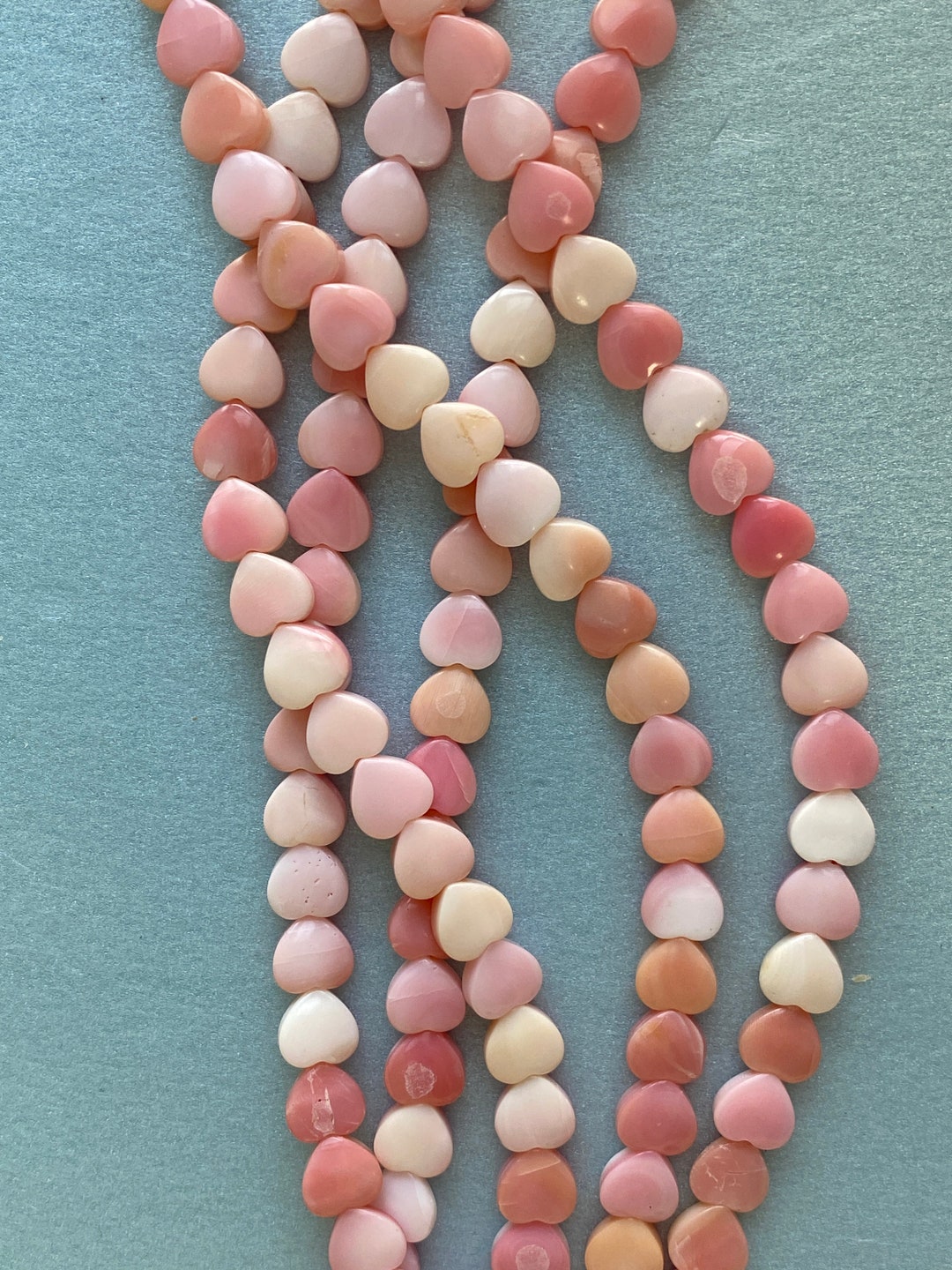 5pcs Natural Pink Conch Shell Beads, 8mm Pink MOP Mother of Pearl Heart ...