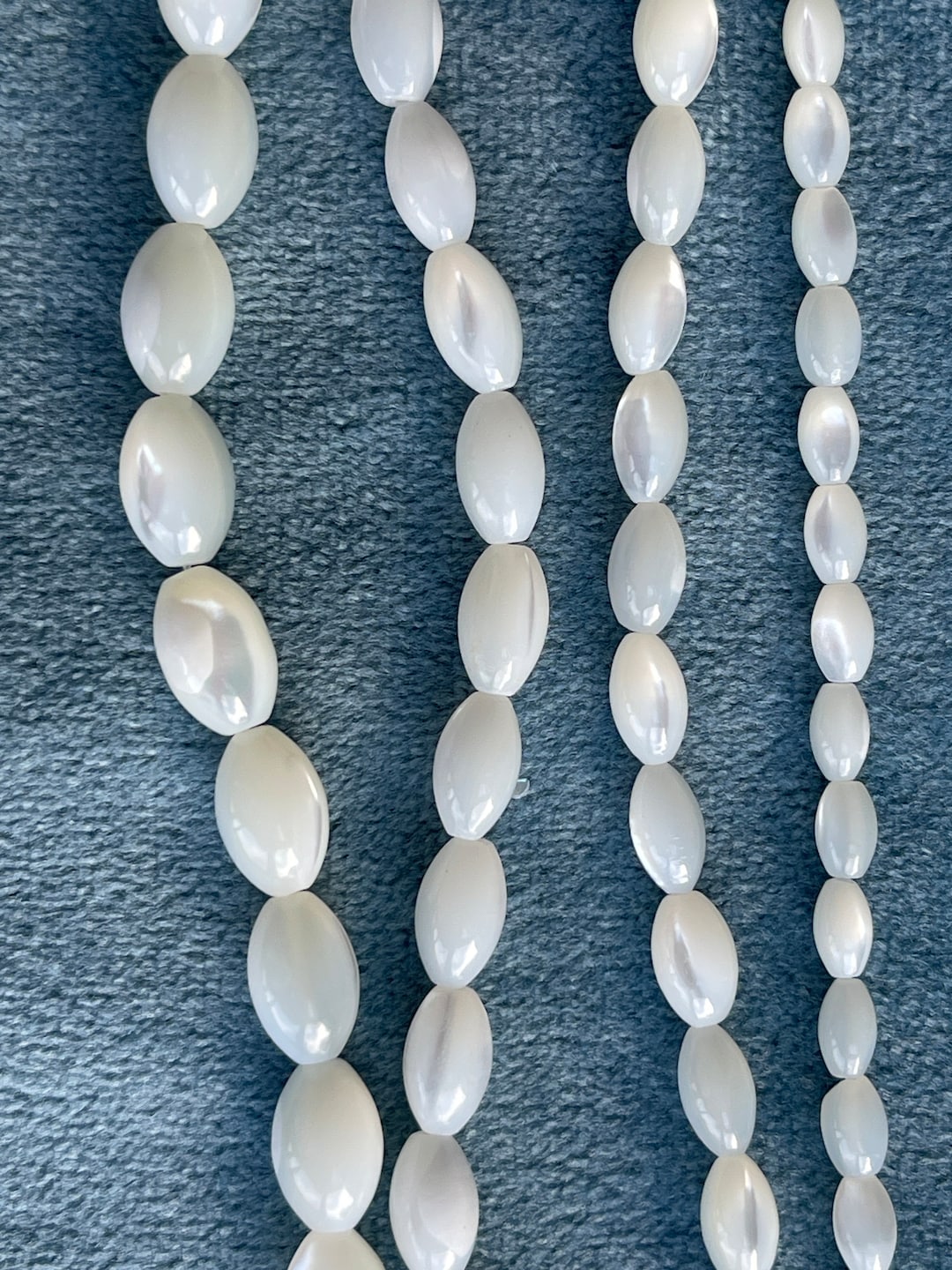 Mother of Pearl Rice Beads, Natural White MOP Shell Rice Spacer Beads ...