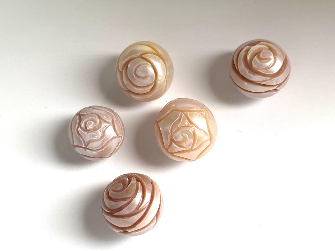Hand Carved Rose Edison Pearl, DIY Jewelry Bead (10-12mm), E360 - Etsy