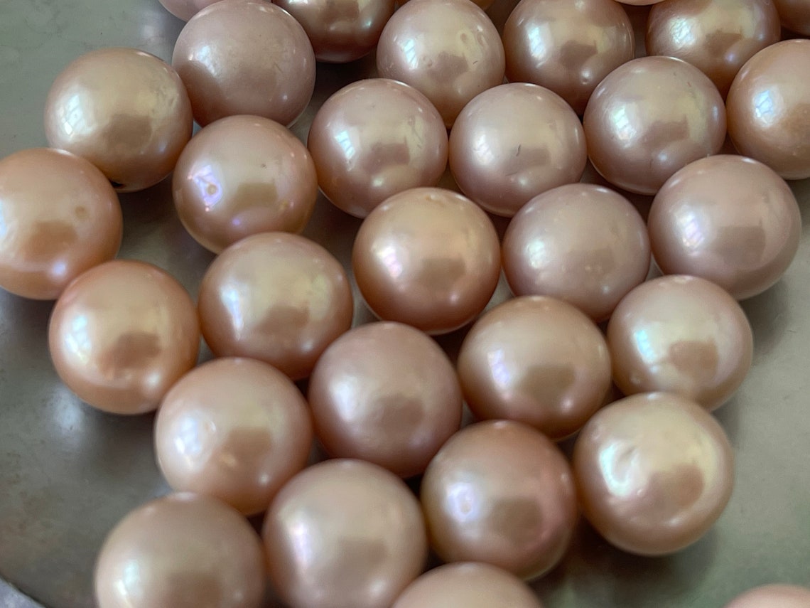 9-12mm Pink Peach Edison Pearl, Round Freshwater Pearl,e016 - Etsy