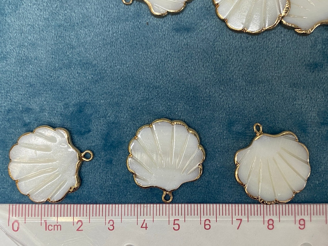 5 Pcs Electroplating MOP Sea Shell Pendant With Bail, Mother of Pearl ...
