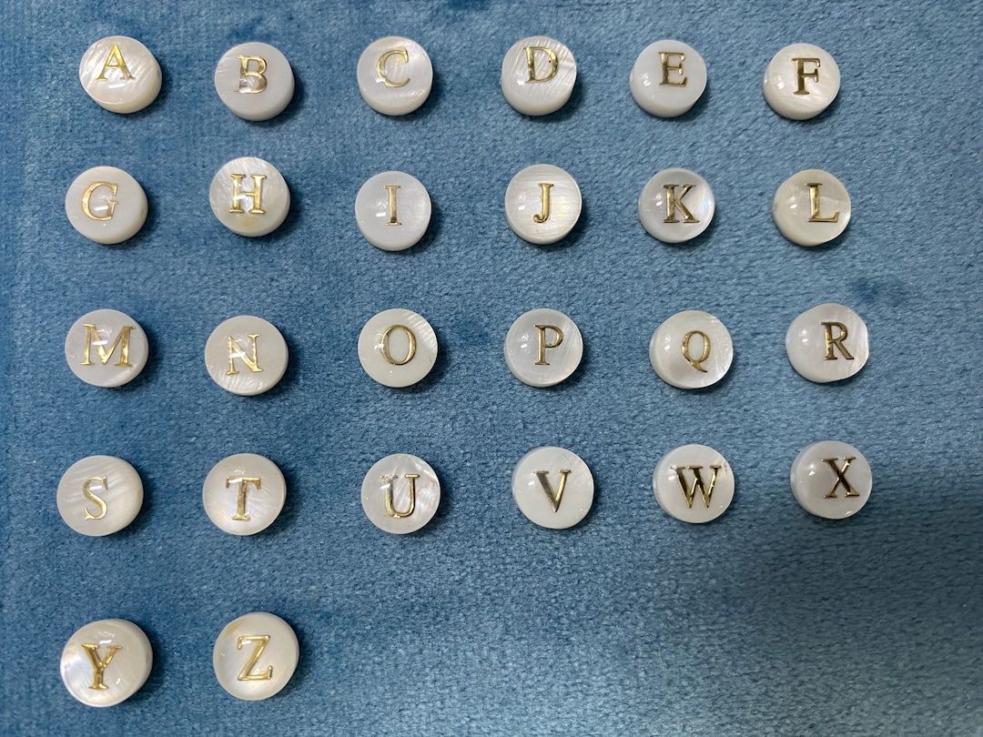 8mm MOP Alphabet Beads, Mother of Pearl English Letter Beads, Round ...