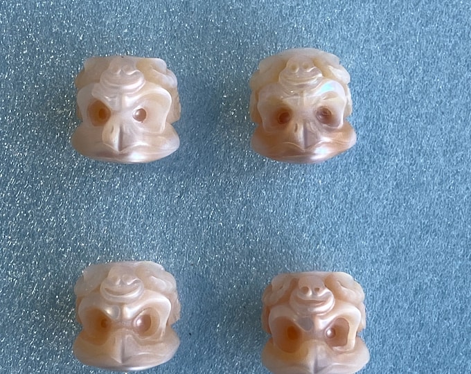Hand Carved Freshwater Pearl Bird Beads for DIY Earrings, Necklaces ...