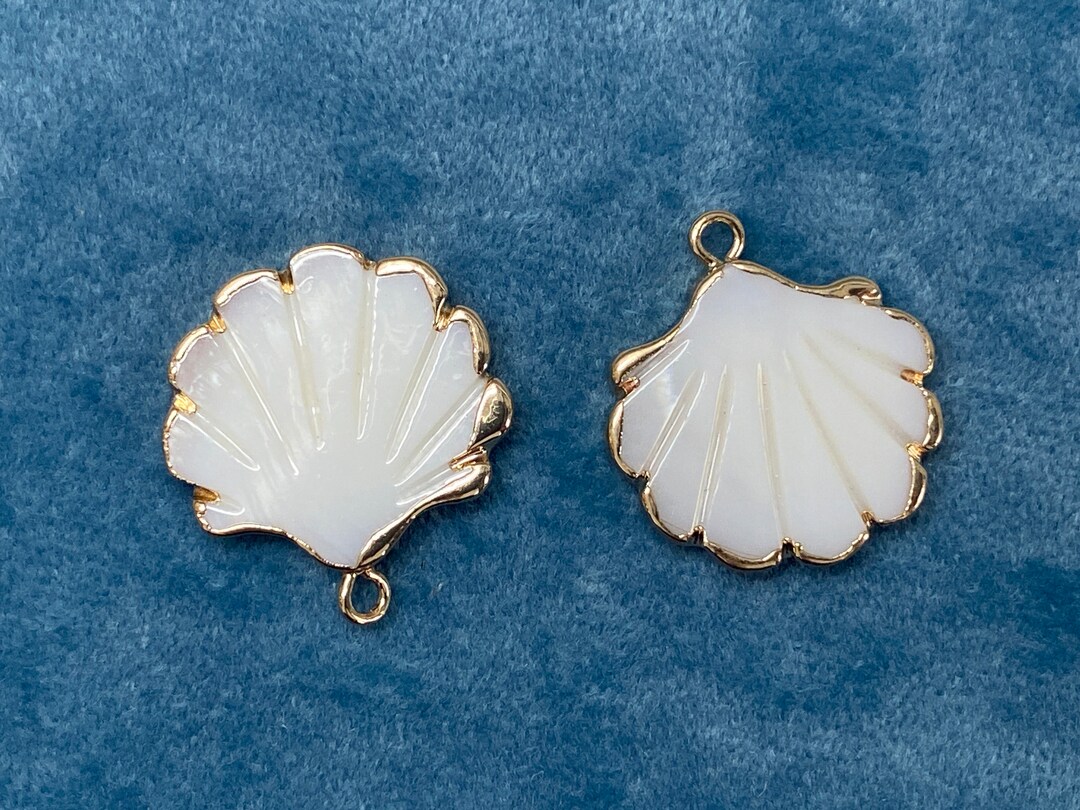 2 Pieces Electroplating MOP Sea Shell Pendant With Bail, Mother of ...