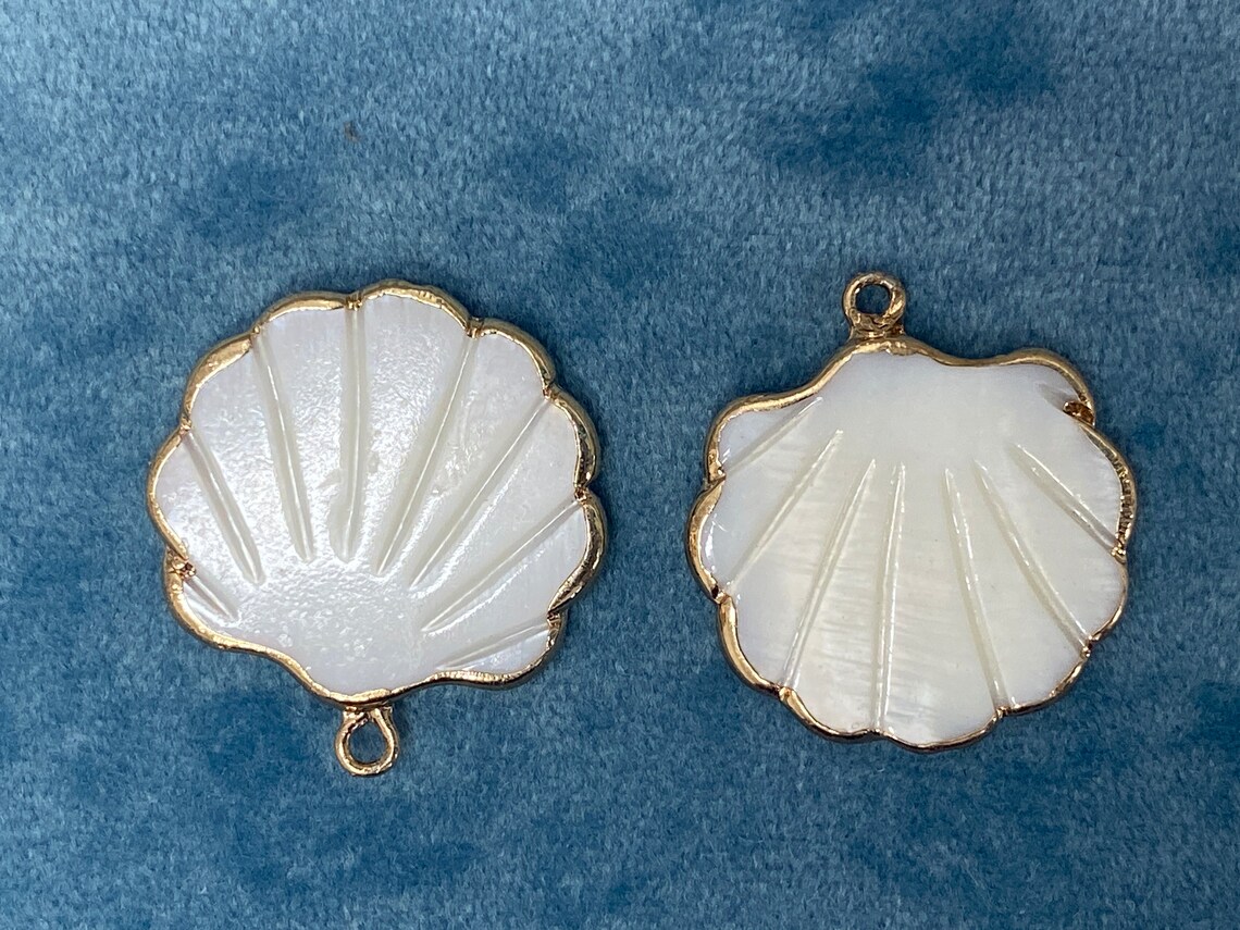 5 Pcs Electroplating MOP Sea Shell Pendant With Bail, Mother of Pearl ...