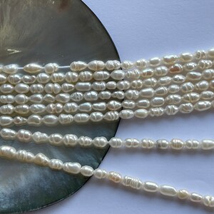2-3mm Tiny Rice FW Pearls, Loose Mini Irregular Rice Loose Freshwater ...