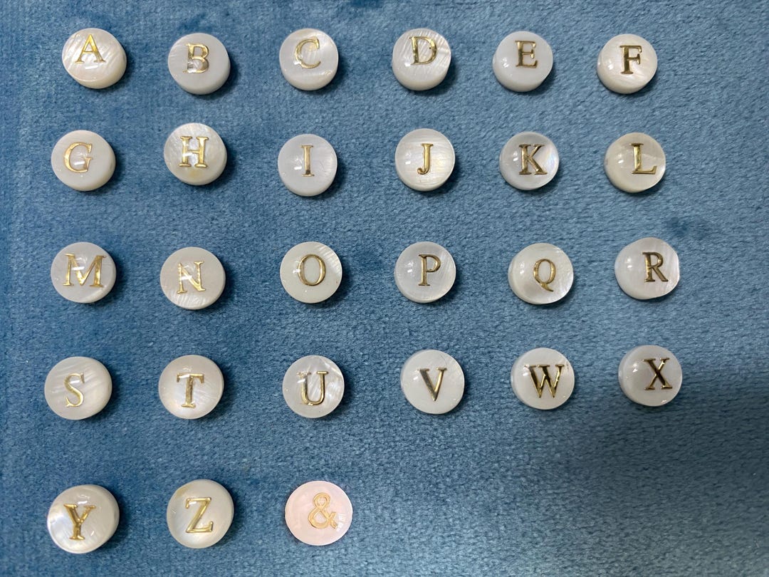 8mm MOP Alphabet Beads, Mother of Pearl English Letter Beads, Round ...