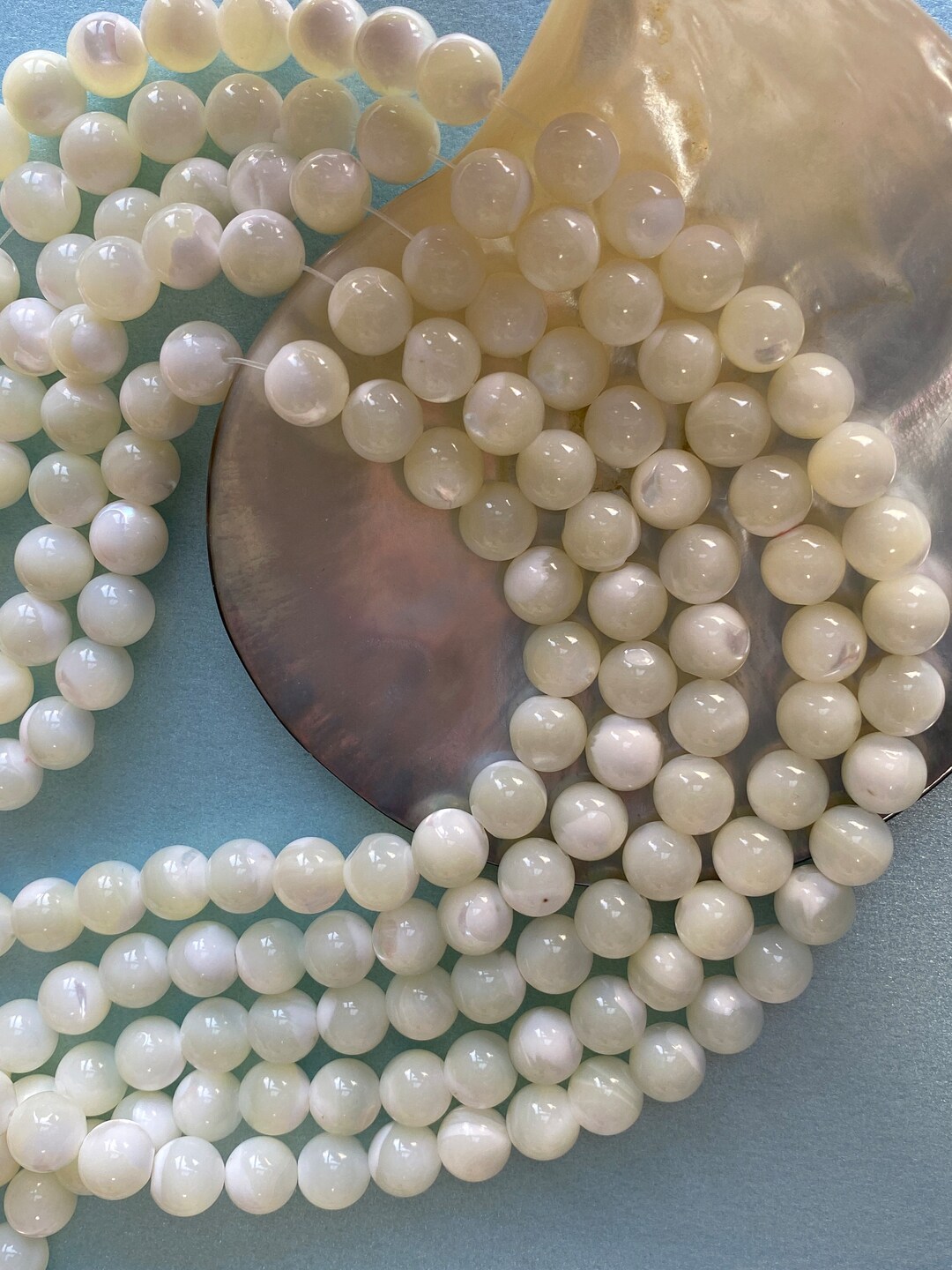 White Mother of Pearl Beads, Smooth Round Shell Beads, 2mm-14mm 16 ...