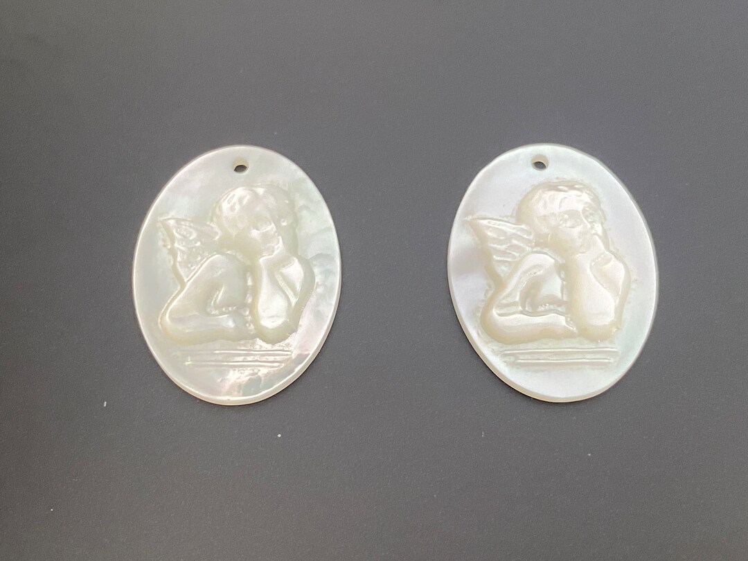 Natural Mother of Pearl Cameo Angel, Hand Caving Relief Angel Pendants ...