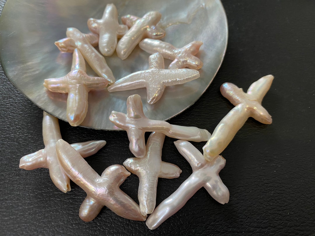 Natural Cross Pearl, Irregular Cross Pearl Pendant / Charm,e399 - Etsy